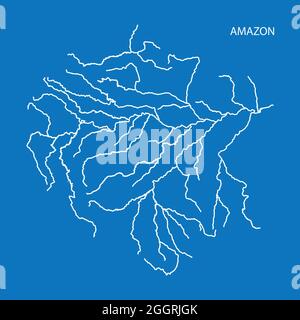 Vector map of the Amazon River drainage basin Stock Vector Image & Art ...