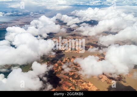 Aerial view of Guri reservoir on the Caroni River in Venezuela Stock ...