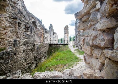 castle ruins in the town of Koknese Stock Photo - Alamy