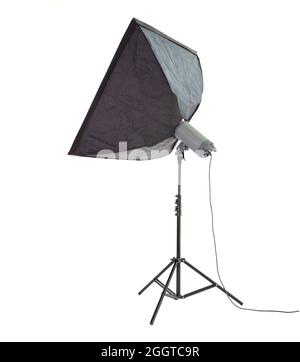 Studio light on stand isolated on white background Stock Photo - Alamy