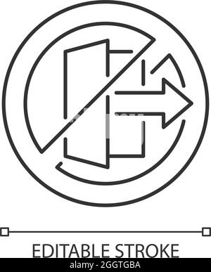 Virtual reality helmet restriction linear manual label icons set Stock ...