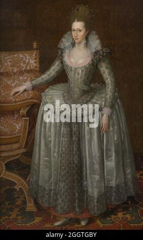 Portrait of Queen Anne of Denmark. Queen Anne was Queen consort of ...