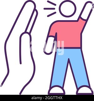 Rejection RGB color icon. Negative response, denial, offer refusal ...