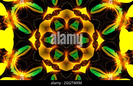 Shining yellow flower kaleidoscope. Summer Background. Flowers. Spring ...