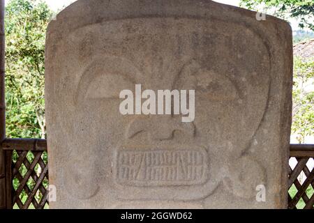 Statue located at El Tablon site near San Agustin, Colombia Stock Photo ...