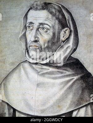 Portrait of Fray Luis de León. Luyssi Legionensis (Belmonte 1527 ...