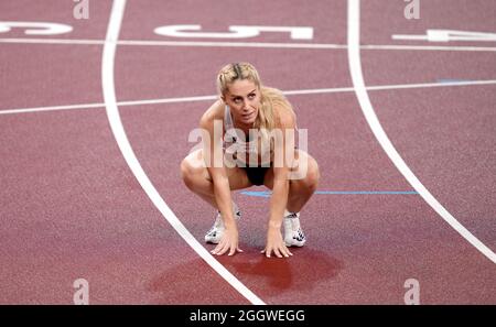 Great Britain's Ali Smith reacts after the Women's 400 metres - T38 at ...