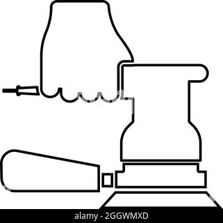 Sander in hand holding tool use Arm using circular sheet Electric ...