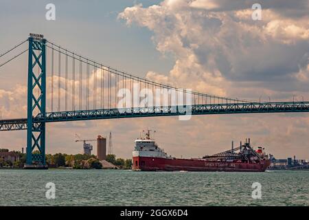 Detroit, Michigan - The CSL Tadoussac, a self-unloading bulk carrier ...