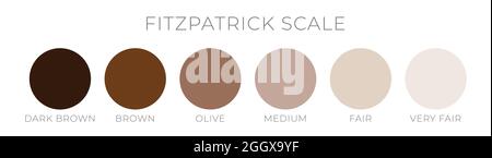 Skin tone color scale chart. Brown palette vector human skin ...