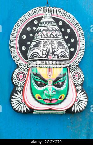 Colorful Chhau (or chhou) mask , handicrafts on display for sale - at Charida, Purulia - Bangla ...