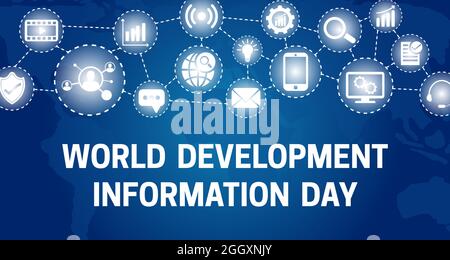 World development information day background with earth map Stock ...