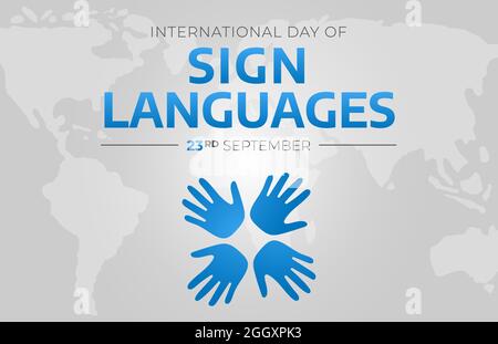 International Day of Sign Languages Vector Illustration with People ...