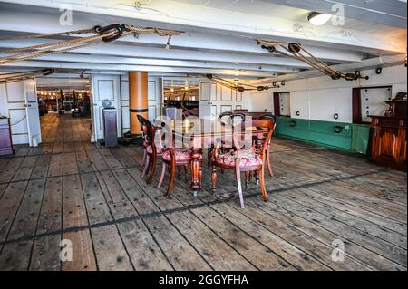 The Captains and Officer Mess dining area on the Victorian era 3 masted ...