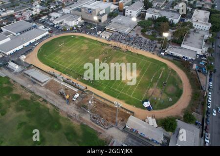 An aerial view of the Garfield High School football field and track ...