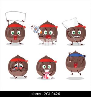 Mascot design style of chestnut character as an attractive supporter ...