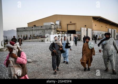Taliban patrol in Bagram air base on September 1, 2021. Bagram, the ...