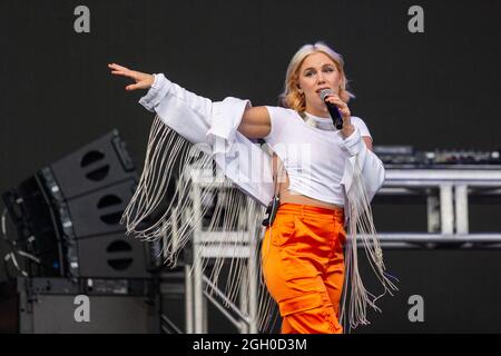 Milwaukee, USA. 03rd Sep, 2021. Annabella Lwin of Annabella's Bow Wow Wow during the Summerfest ...