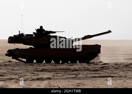 An Abrams tank from the 1st Battalion, 155th Infantry Regiment, 155th ...