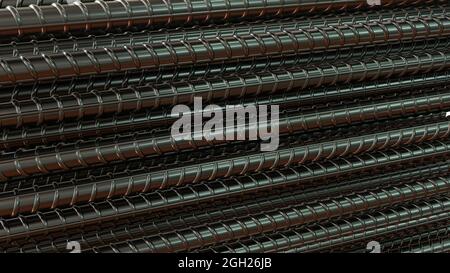 steel reinforcing steel background, isolated cgi industrial 3D ...