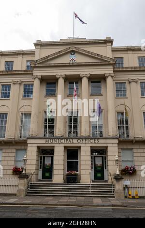 Cheltenham town hall an council offices in the centre of the town Stock ...
