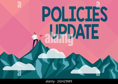 Inspiration showing sign Policies Update. Business concept act of adding new information or ...