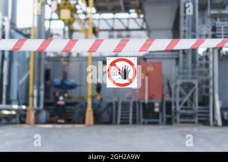 Warning sign prohibiting the public to enter the restricted Diamond ...