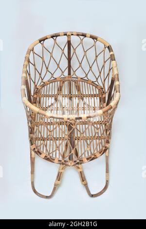 cane baby cot on white background selective soft focus Stock Photo - Alamy