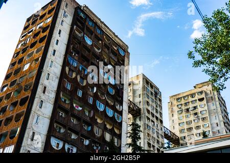 Soviet architecture of central area of Tbilisi city, Saburtalo Stock ...