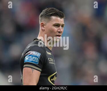 Jamie Shaul (29) of Hull FC runs with the ball in, on 9/11/2021. (Photo ...