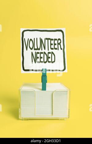 Text caption presenting Volunteering. Business showcase Provide ...