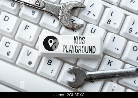 Conceptual caption Kids Playground. Internet Concept piece of land ...