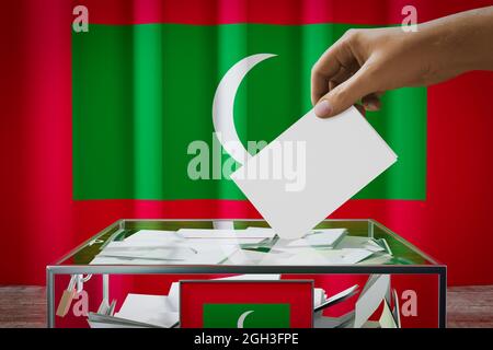 Maldives - ballot box - voting, election concept - 3D illustration ...