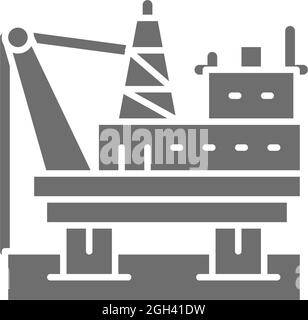 Drilling Rig icon. Monochrome simple element from oil industry collection. Creative Drilling Rig ...