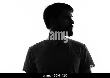 bearded man in the shadows anonymity studio mystic Stock Photo - Alamy