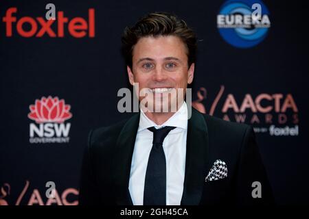 James Tobin arrives at the 2019 AACTA Awards at the Star in Sydney ...