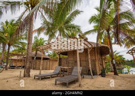 native bamboo house at the beach Stock Photo - Alamy