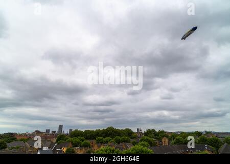 Good Year blimp over London Stock Photo - Alamy