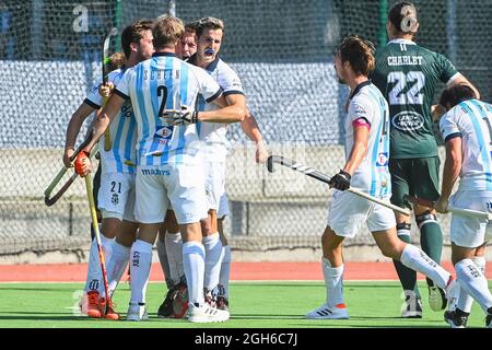 Gantoise celebrates after a hockey game between Oree and Gantoise ...