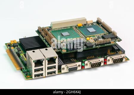 embedded rugged cpu board on white background Stock Photo - Alamy
