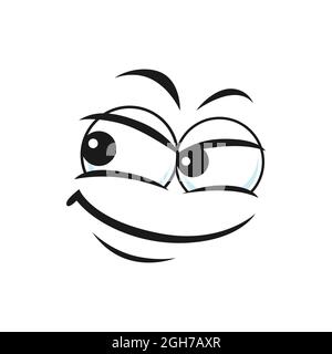 Happy confident emoticon with aside smile isolated Stock Vector Image ...