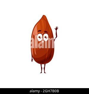 Peanut emoji emoticon isolated groundnut comic flat cartoon character ...