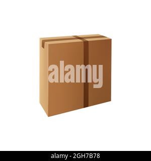 Narrow cardboard box, packaging realistic mockup. Vector white blank ...