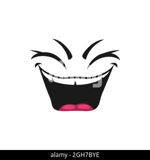 Cartoon giggle face and blink eye animation of emoji icon or emoticons ...