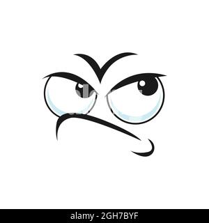 Distrustful emoji with big eyes, doubtful questioned smile isolated ...