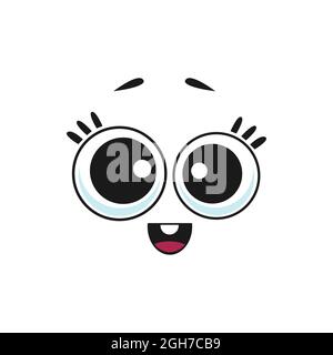 Charmed, fascinated emoji vector illustration. Emoticon, emotion ...