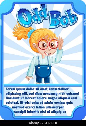 Character game card with word Odd Bob illustration Stock Vector Image ...