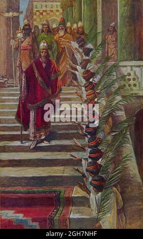 Mythology, Legend - A vintage coloured illustration showing BRITOMART ...