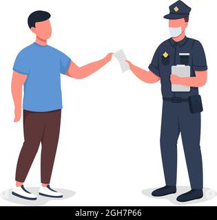 Police officer semi flat color vector character Stock Vector Image ...
