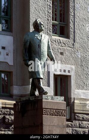 Statue of Bjornstjerne Bjornson the Norwegian author and play director ...